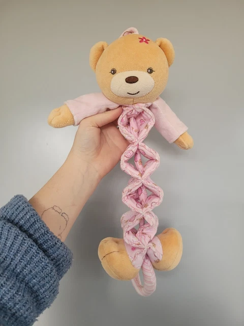 KALOO TEDDY BEAR Pink Flower Musical soft toy plush comforter Vintage ...