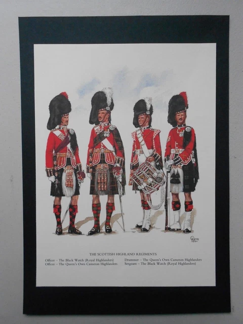 MILITARY PRINT- The Scottish Highland Regiments - By Lt-Col Olaf ...