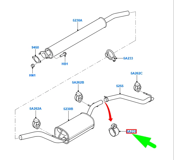 NEW FORD FOCUS Mk2 Exhaust System Hose Clamp 1801206 Mebu2J-5A281-C1A £ ...
