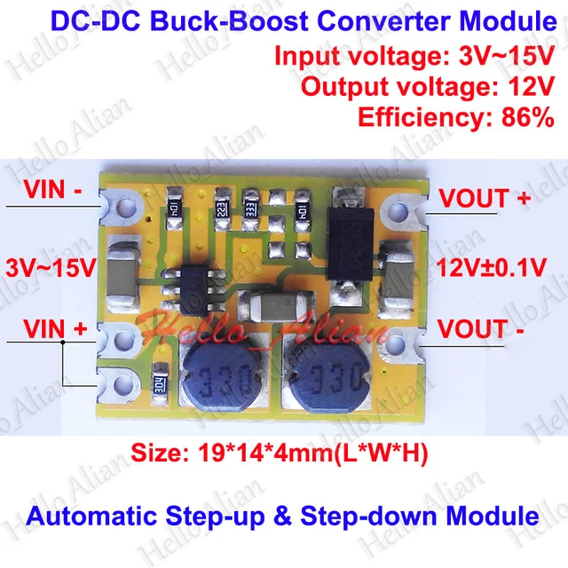 MINI DC-DC BOOST-BUCK Step up / down Volt Converter 3V~15V 3.7v 5v 6v 9v to 12V £3.12 - PicClick UK