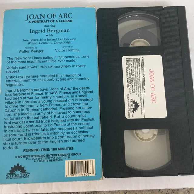 JOAN OF ARC Ingrid Bergman VHS Tape: Ships Same Day With Tracking $7.96 ...