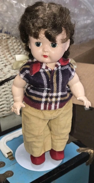 LITTLE MISS ADDIE Doll Block Corp. Hard Plastic Walker Blue Sleep Eyes ...