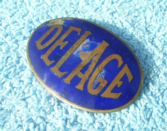 VINTAGE 1930S DELAGE CAR RADIATOR BADGE ~ ORIGINAL PRE WAR AUTO/MOTOR ...