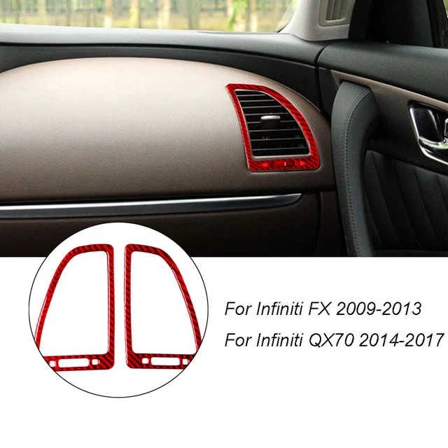 FOR INFINITI FX35 FX37 FX50 Red Carbon Fiber Side Air Vent Outlet Cover ...