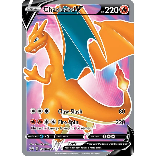 POKEMON CARD * SWSH050 - Charizard V (Full Art) - Sword & Shield Promo ...