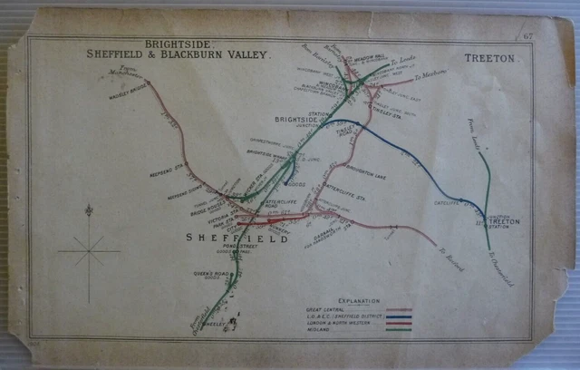 EA11 - 45 - Railway Clearing House Map - Sheffield Brightside Meadow ...