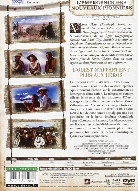 LES PIONNIERS DE la western union (DVD) Robert George Young Randolph ...