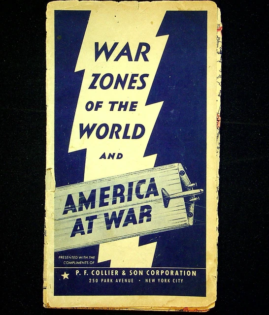 WW2 ORIGINAL MAP War Zones of the World America At War Rand McNally P F ...