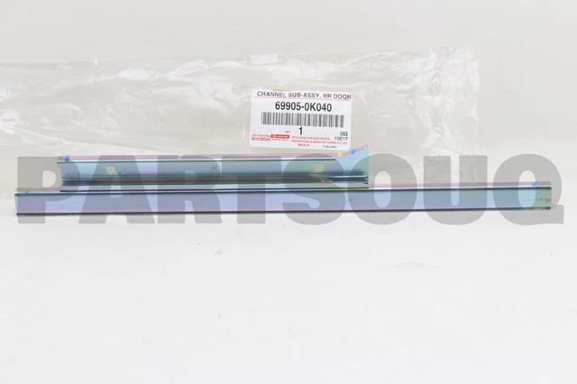 699050K040 VÉRITABLE TOYOTA CHANNEL SUB-ASSY, PORTE ARRIÈRE VERRE, RH ...