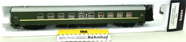 HERIS 17052 WIDE Gauge Dining Car Green CCCP Era IV/V H0 1:87 LD1 µ £ ...