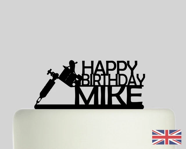 TATTOOIST, TATTOO BIRTHDAY Cake Topper Personalised Acrylic Cake topper ...