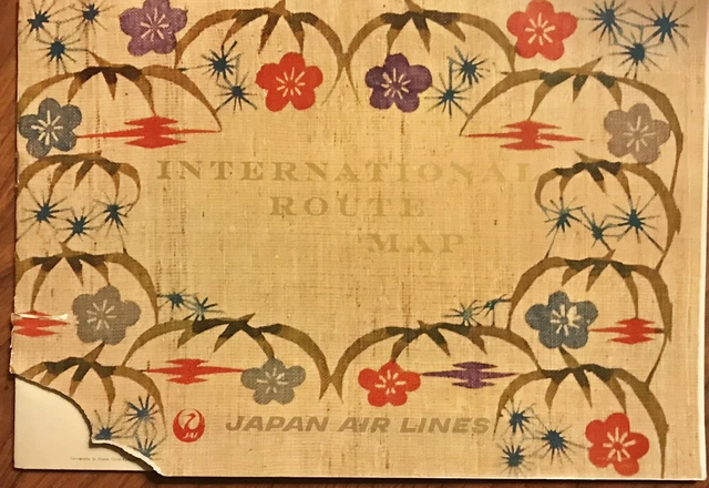 RARE VINTAGE 1960 Japan Airlines Route Map 6 £9.67 - PicClick UK