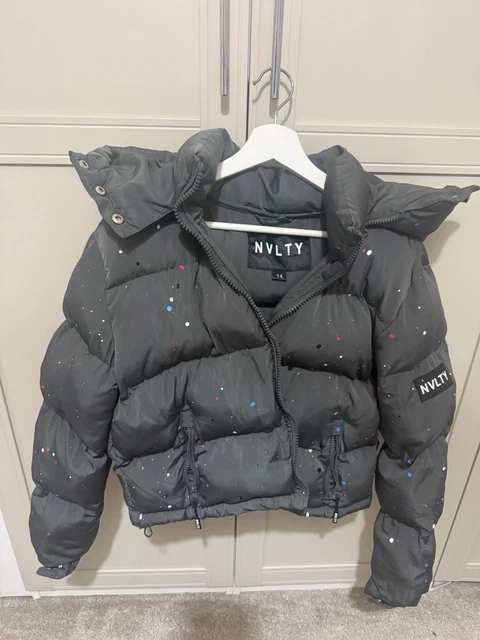 GREY NVLTY PAINT Splatter puffer jacket teenager age 14 £21.50 ...