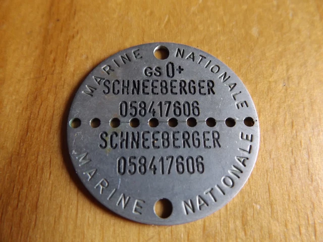 PLAQUE D’IDENTITÉ MILITAIRE - Marine Nationale française EUR 8,00 ...