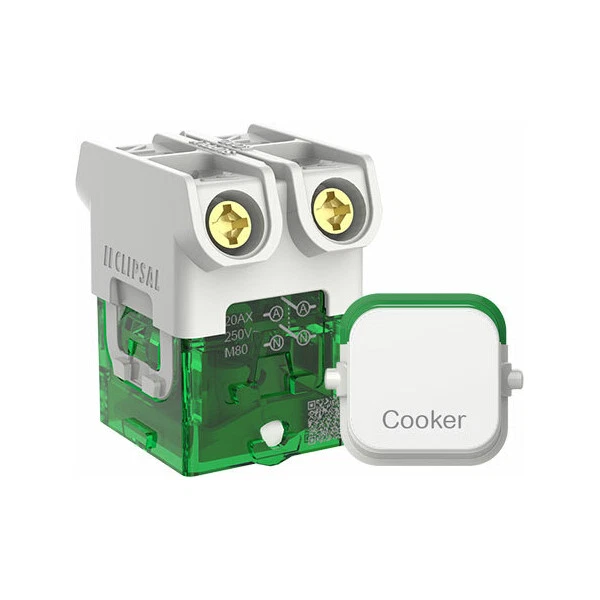 CLIPSAL ICONIC DOUBLE Pole Switch Mechanism 20A COOKER | 40MD20COOK-VW ...