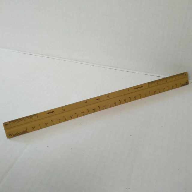 VINTAGE DIETZGEN NO. 31626 Wooden 3-Sided Triangular Scale Ruler--for ...
