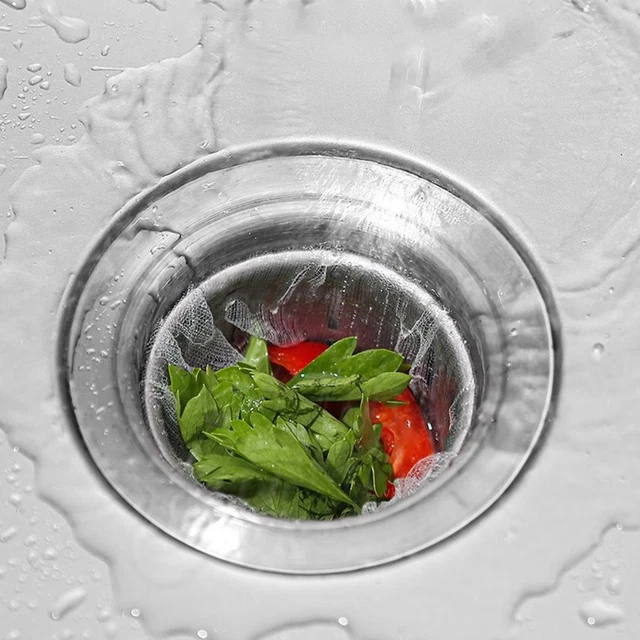 100PCS DISPOSABLE SINK Filter Kitchen Sewer Net Garbage Filter Bag Sink ...