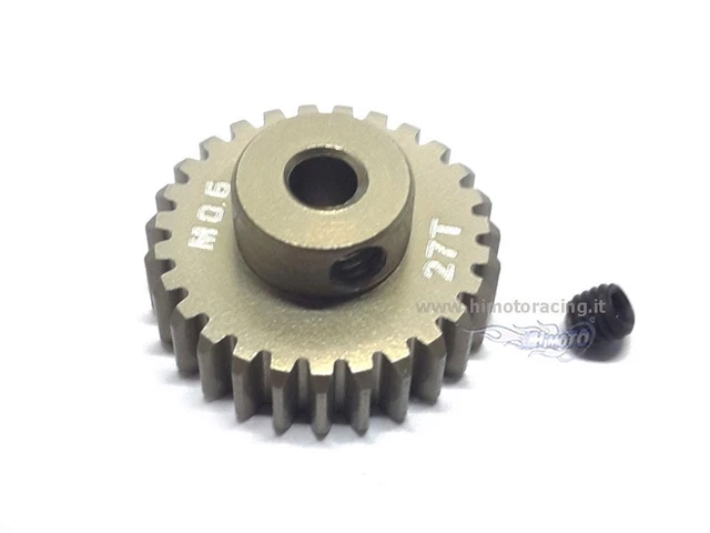 PIGNONE MOTORE INGRANAGGIO TITANIO ROCKET 42DP 27T DENTI MODULO 0.6 ...