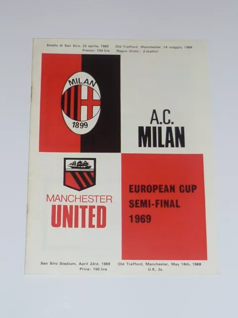 1968/69***AC MILAN V MANCHESTER UNITED**23rd APRIL 1969***EUROPEAN CUP ...