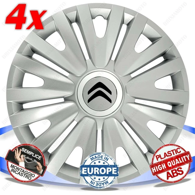 SET 4 WHEEL Studs Hubcaps 15 Royal Silver for Citroen DS3 £70.84 ...