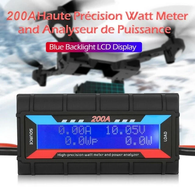 200A DIGITAL LCD Amp Watt Meter Power Analyser Solar Caravan For ...