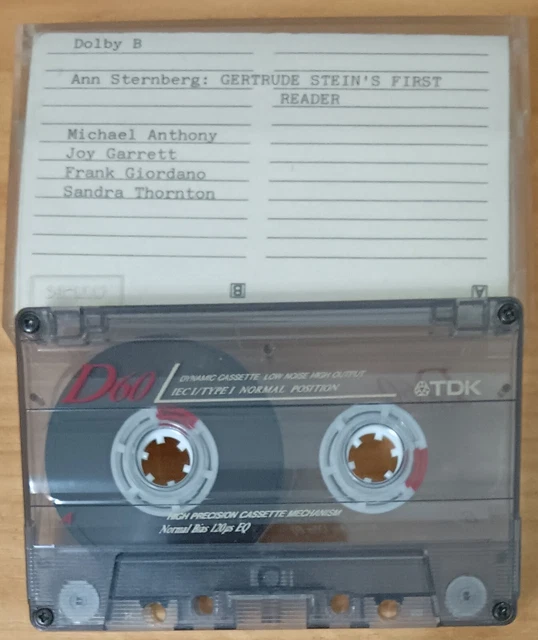 USED TDK D60 blank cassette (label of Gertrude Stein's First Reader ...