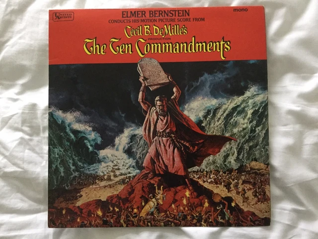 THE TEN COMMANDMENTS Ost 1966 Lp Laminated Flipback Mono Elmer ...