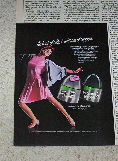 1985 AD - L'eggs Sheer Elegance Silky pantyhose SEXY GIRL legs hosiery ...