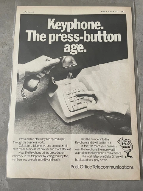 ORIGINAL VINTAGE POST OFFICE BUZBY Magazine Advert 1977 £3.00 - PicClick UK