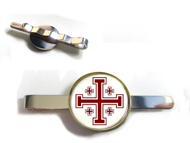 JERUSALEM CROSS CRUSADERS Cross Heraldic Cross Badge Tie Slide Tie Grip ...