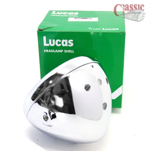 HEADLAMP SHELL - Genuine Lucas 7" Chrome Shell & Rim - LU54526651T, 99 ...