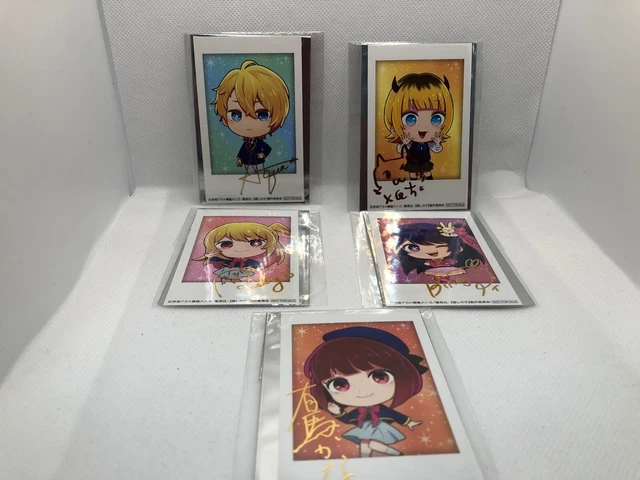 SIGNED CHEKI-STYLE CARD Complete Set of 5 Exclusive Namco Oshi no ko ...