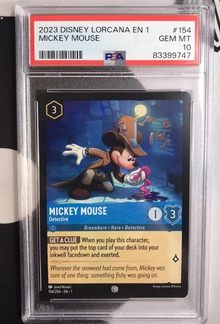 2023 DISNEY LORCANA First Chapter Mickey Mouse Detective #154 PSA 10 ...