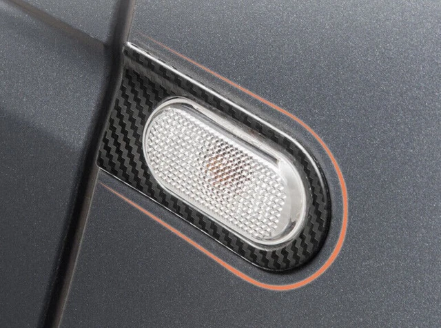 TURN SIGNAL STEEL Cover Frame Trim Carbon Fiber For Benz Smart Fortwo ...