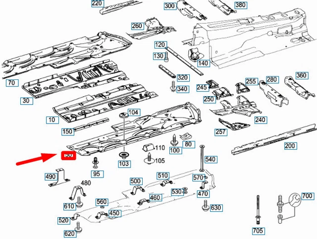 MERCEDES-BENZ E W212 Hauptbodenabdeckung links unten A2126801209 NEU ...