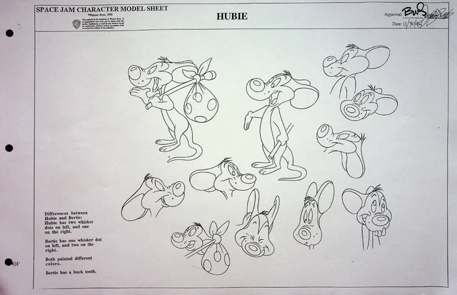 SPACE JAM CHARACTER Model Sheet BARNYARD DAWG Production Copy 11" x 18 ...