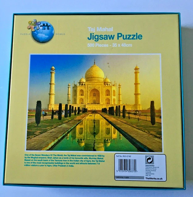 PUZZLE WORLD JIGSAW Puzzle 500 Pieces - Taj Mahal - Not Checked $4.42 ...