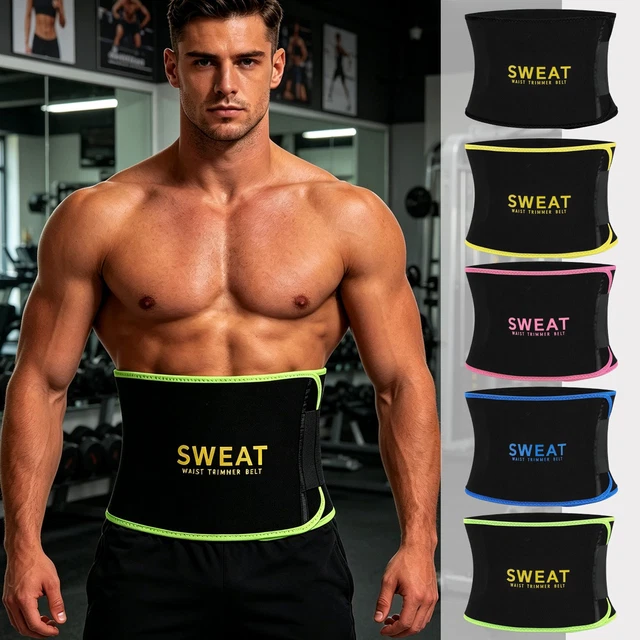 SLIMMING SAUNA BELT Wrap Men Women Waist Sweat Belly Tummy Fat Burner ...