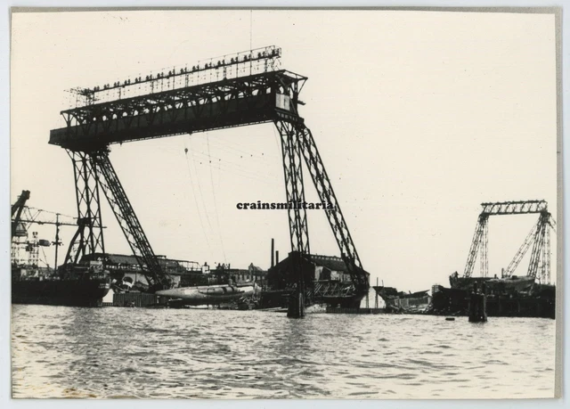 REPRO PHOTO KRIEGSMARINE submarine U-908 wreck in the Stücken shipyard ...