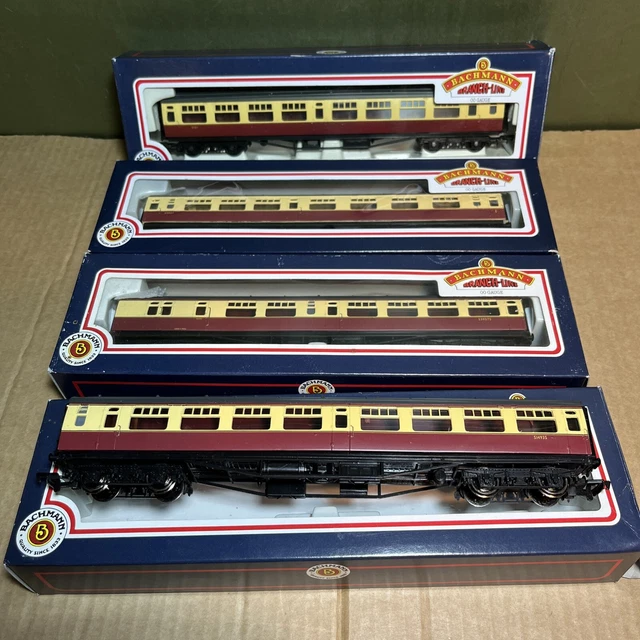 BACHMANN BULLIED CRIMSON/CREAM Coaches X 4 New £79.95 - PicClick UK