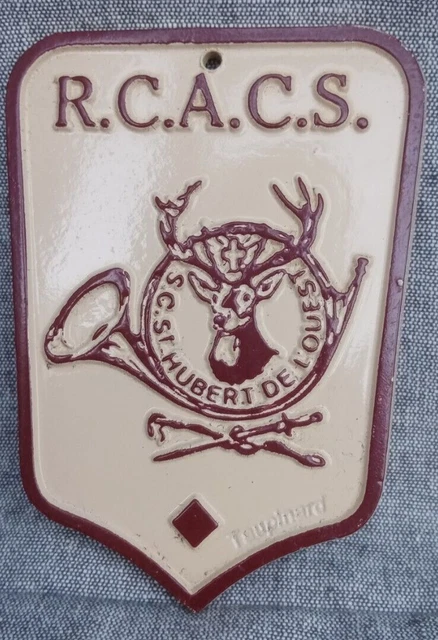 ÉCUSSON PLAQUE VÉNERIE chasse à courre RCACS St Hubert de l'Ouest ...