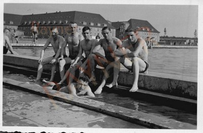 WW2 MILITARY GERMAN Soldiers at the Swimming Pool Photograph : B1/35 £5 ...