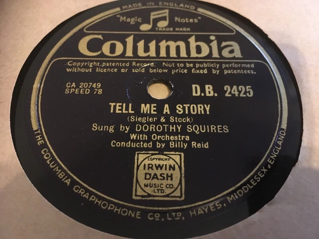 DOROTHY SQUIRES : TELL ME A STORY / LONESOME LANE. UK.78.rpm 1948 EUR ...