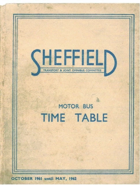 SHEFFIELD TRANSPORT & Joint Omnibus: Motor Bus Timetables booklet ...