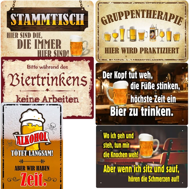 BLECHSCHILDER BIER LUSTIG Spruch Schild 20x30cm Geschenkidee Männer ...