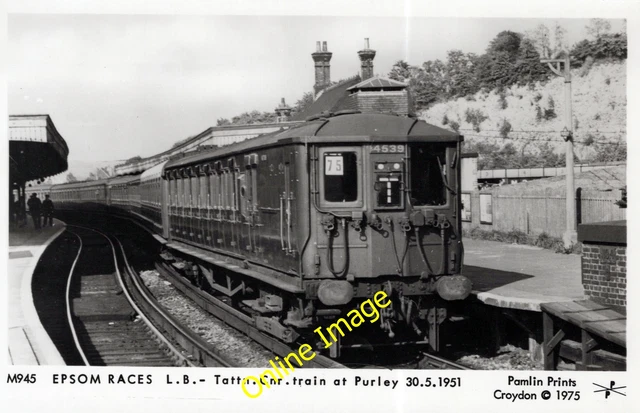 POSTCARD PAMLIN PRINTS - M945 Epsom Races EMU at Purley Station c1951 £ ...