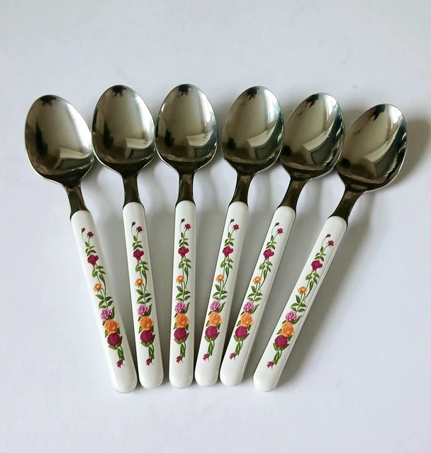ROYAL ALBERT OLD Country Roses Tea Spoons Viners x 6 £45.00 - PicClick UK