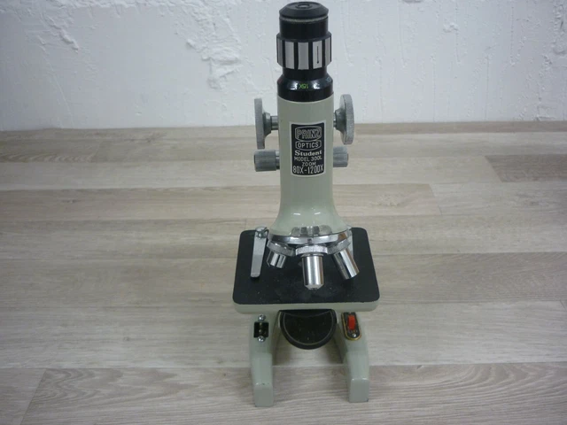 VINTAGE MICROSCOPE PRINZ Optics Student Model 300L Zoom 80x - 1200x ...
