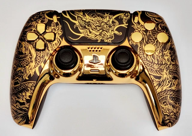 CUSTOMISED PS5 DUALSENSE Controller - Golden Dragon Design - *NEW* £129 ...