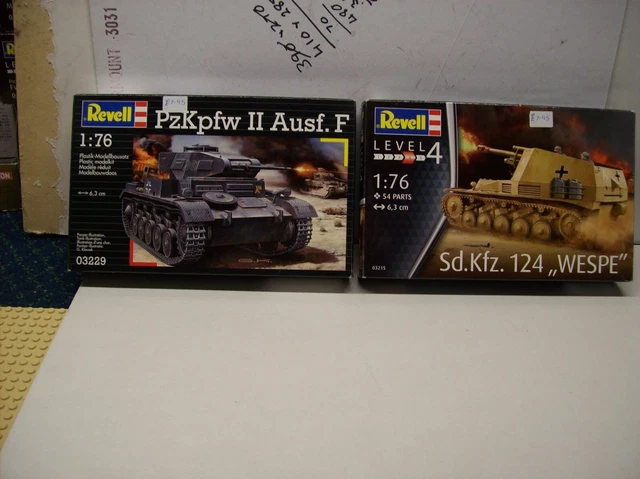 REVELL 1/76 SCALE WW2 German Tanks 03215 Sd.kfz.124 Wespe + 03229 PzKfw ...
